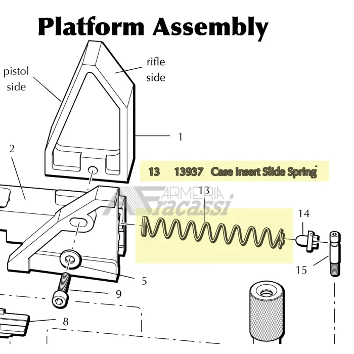 Case insert slide spring - Armeria Fracassi